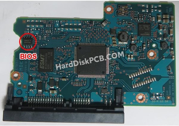 0A90381日立(HITACHI)製HDD基板PCBのBIOSチップを交換します - HardDiskPCB.com