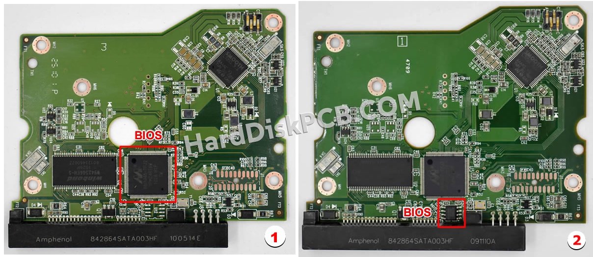 2060-771642-001ウエスタンデジタル(WD)製HDD基板PCBのBIOSチップを交換します - HardDiskPCB.com